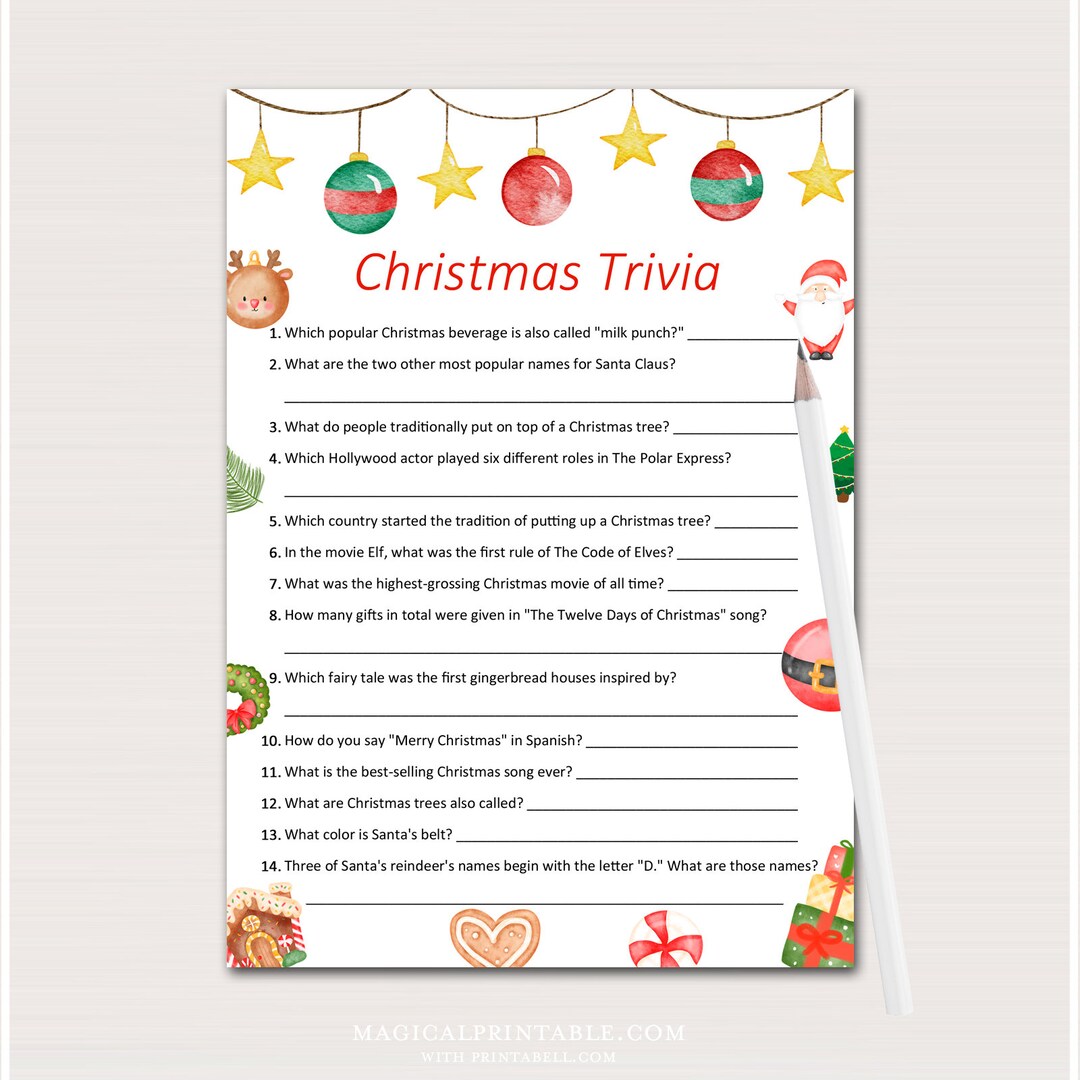 Christmas Trivia Game, Christmas Trivia, Christmas Family Game ...