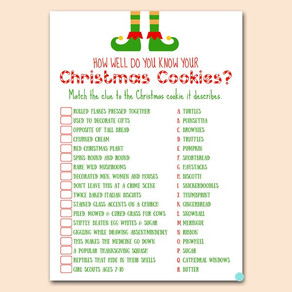 Christmas Cookie Game - Etsy