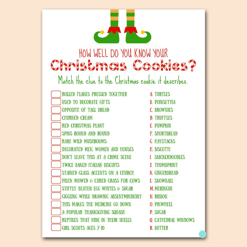 Christmas Cookie Game - Etsy