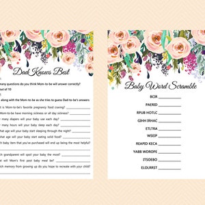 Pink Blush Baby Shower Game, Pink Floral Baby Shower Activities, Pink ...