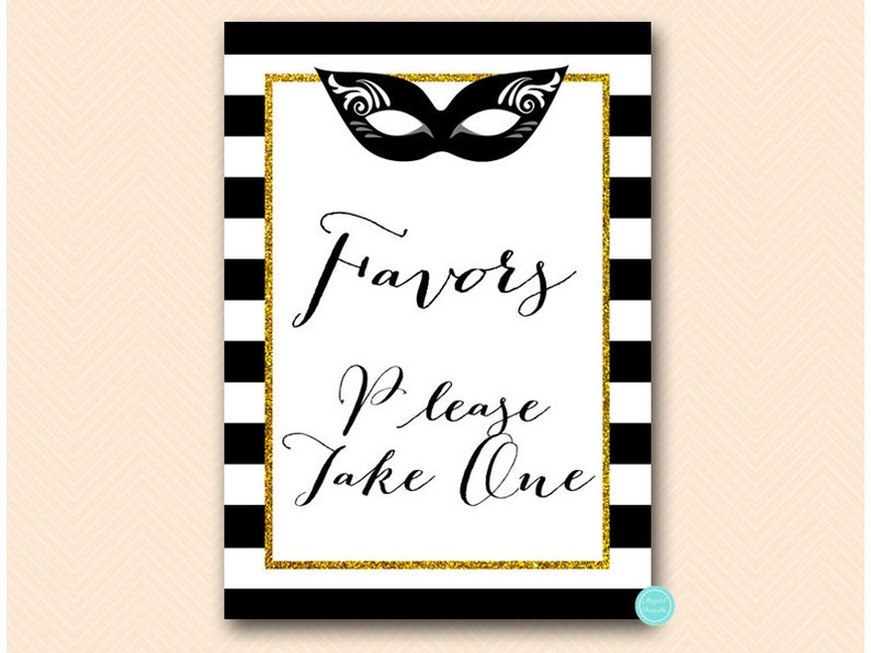 Black Masquerade Party Table Signs Masquerade Decoration - Etsy