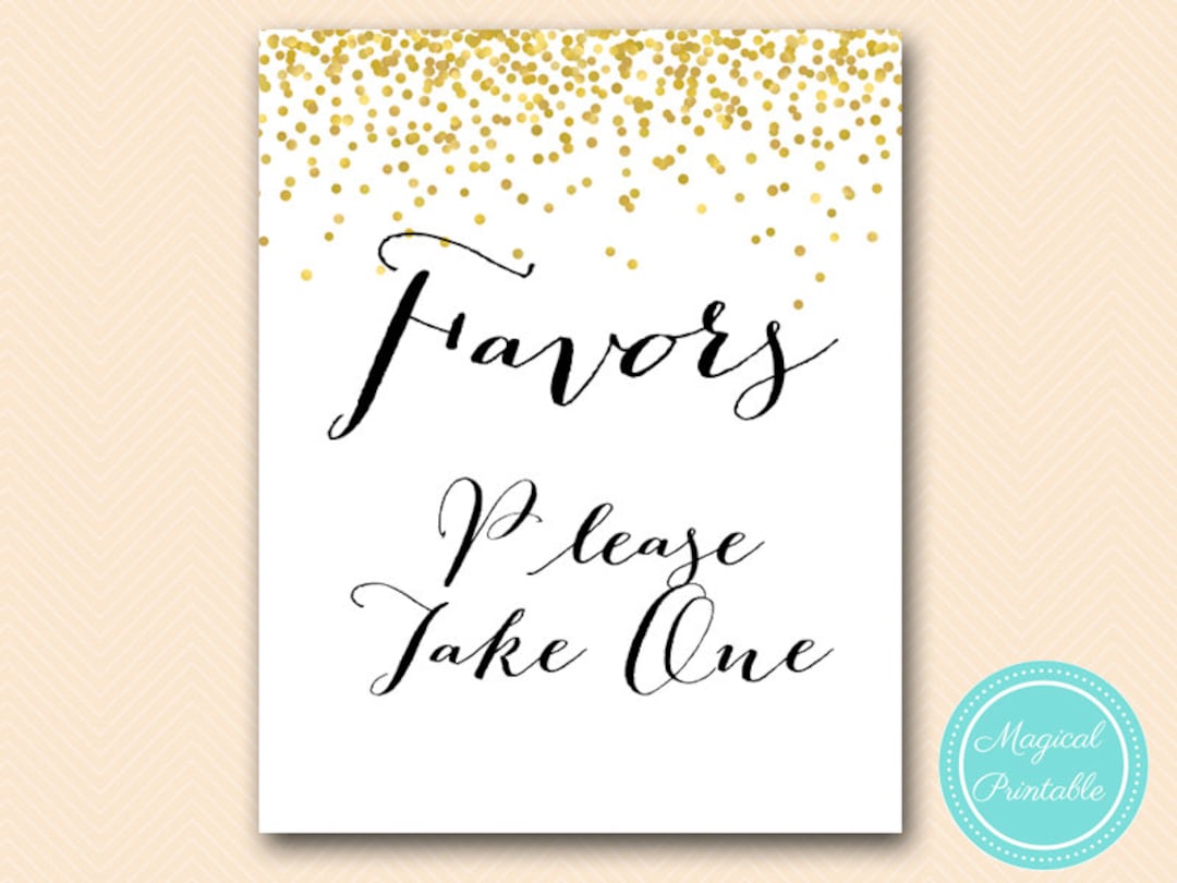 Favors Please Take One Sign, Instant Download, Thank You Sign, Wedding ...