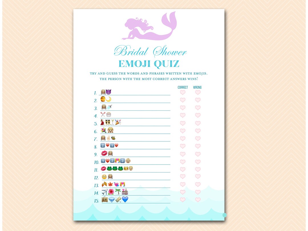 Bridal Shower Quiz, Mermaid Bridal Shower, Phone Bridal Shower Game ...