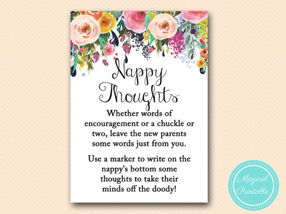 nappy thoughts, late night nappies, write message on diaper, Floral ...