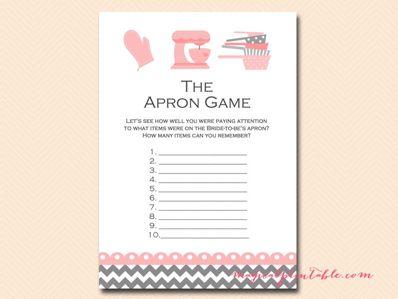 Pink The Apron game memory game Kitchen Theme Cooking | Etsy