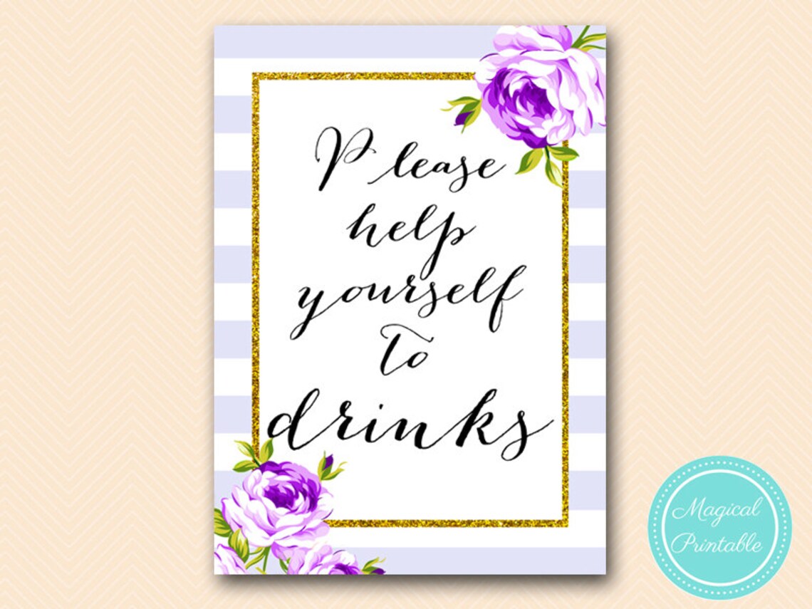 Lavender, Purple Printable Signs, Cards Gifts, Welcome, Favors, Purple ...