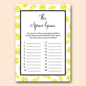 Summer Lemon Bridal Shower Game Printable, Lemonade, Who Knows Bride ...