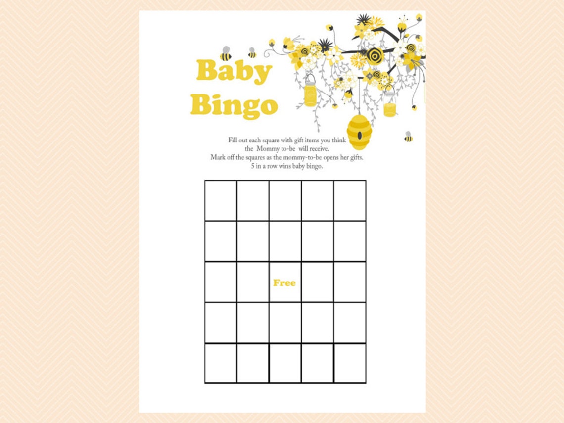 Bee Theme Baby Shower Games Printable Bumble Bee Baby Shower - Etsy ...