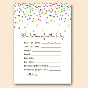 Predictions for Baby, Baby Predictions, Gender Prediction Card, Baby ...