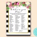 Pink Floral Bridal Shower Game Pack, Stripes, Gold Foil Bridal Shower ...
