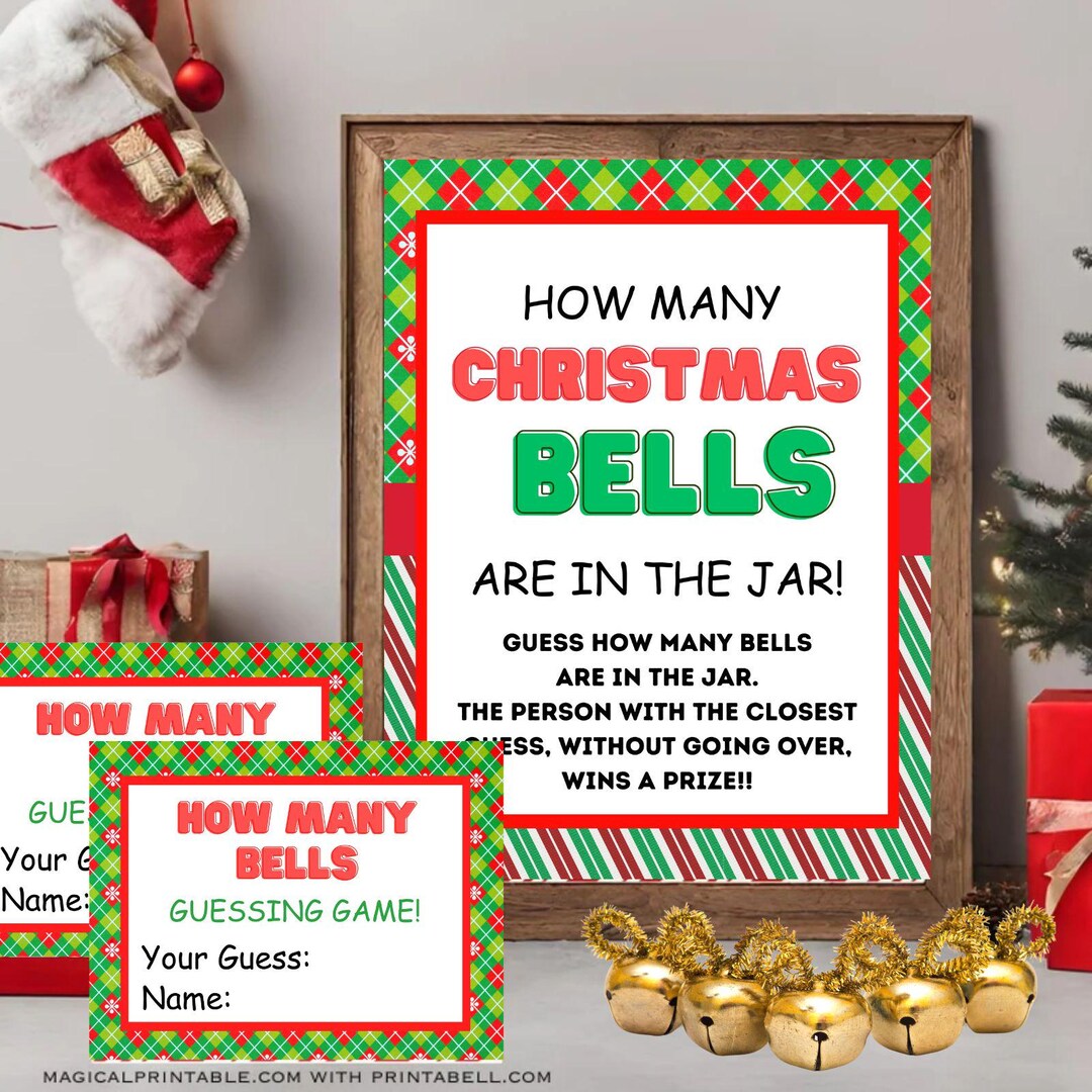 Christmas Bells Guessing Game Printable, How Many Jingle Bells, Guess ...