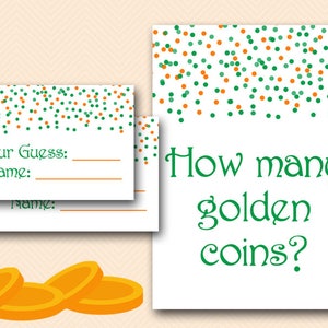 St Patrick's Day Game, Guess How Many Gold Coins, St Patrick's Party ...