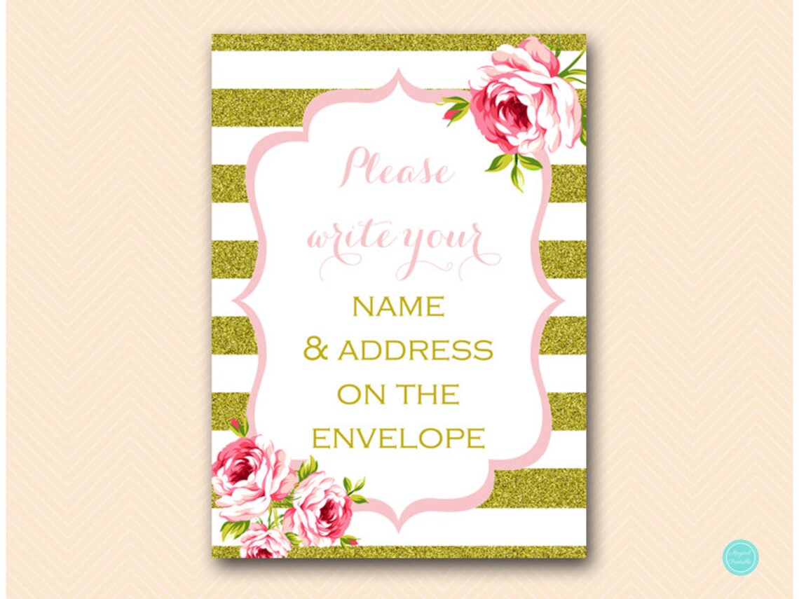 Please Write Your Name and Address on the Envelope Signage - Etsy