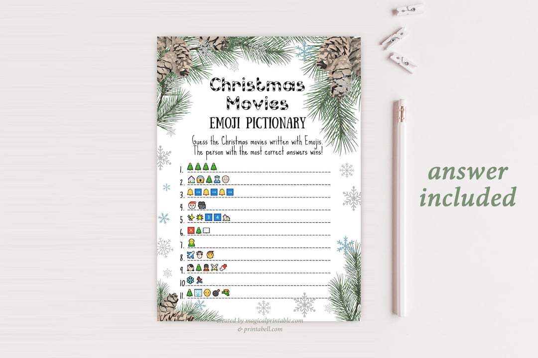 Christmas Movie Game, Guess Christmas Movie, Christmas Family Game ...