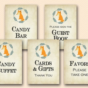 5 Printable Signs, Cards and Gift Sign, Favors Please Take One Sign ...