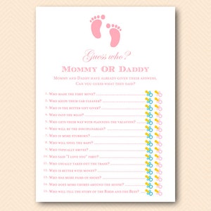 Pink Baby Feet Baby Shower Games Package, Instant Download, How Many ...