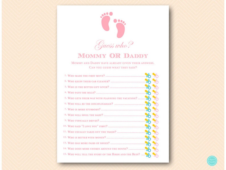 Pink Baby Feet Baby Shower Games Package Instant Download - Etsy