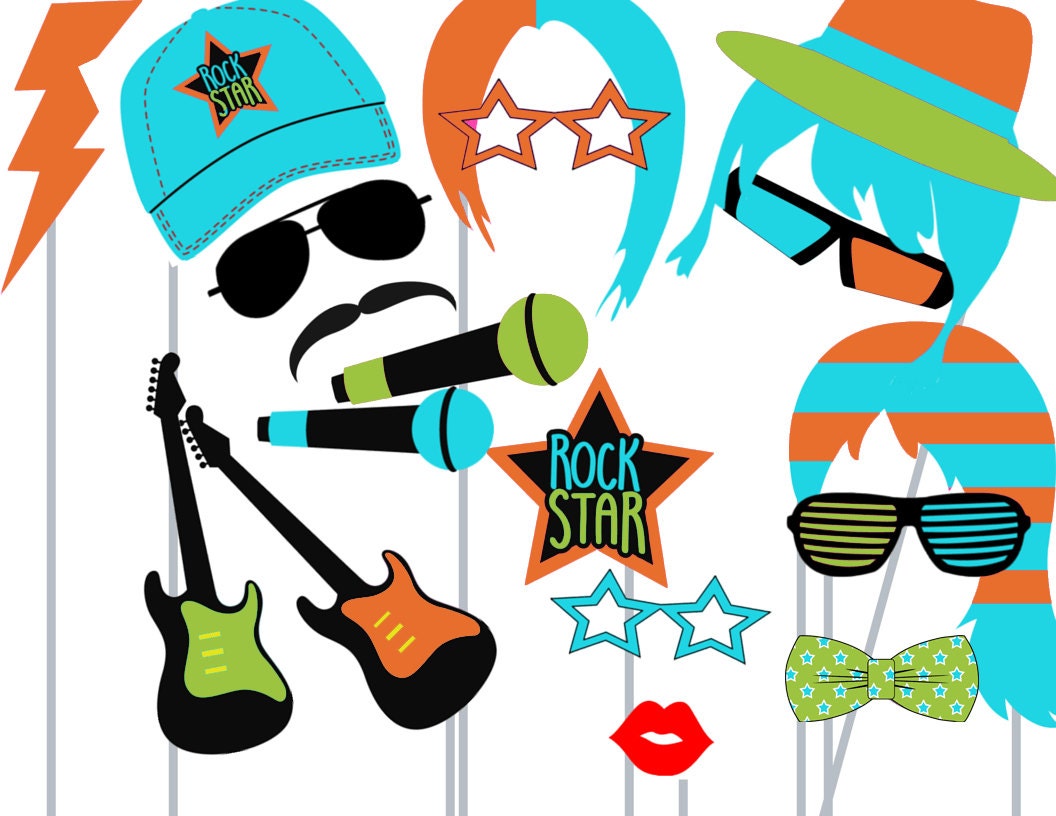Print Yourself Rockstar Photo Booth Party Props Rock N Roll | Etsy