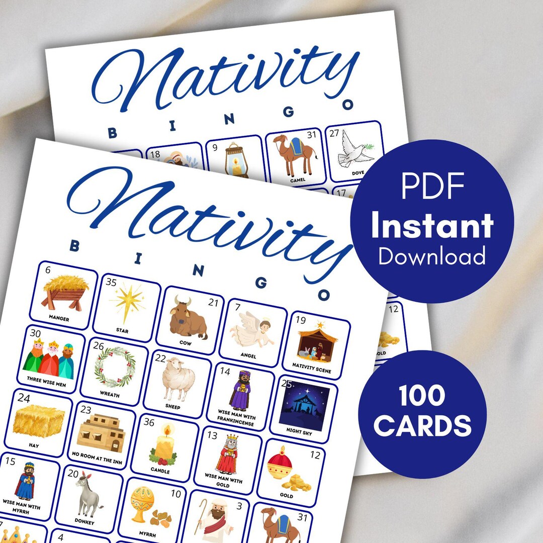 Nativity Bingo Cards, Nativity Bingo, Nativity Christmas Bingo ...
