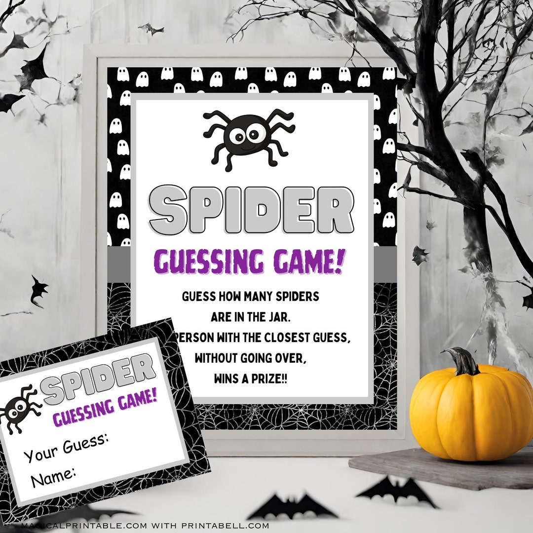 Halloween Spider Guessing Game, Halloween Game, Halloween Party Games ...