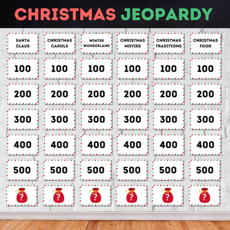Editable Christmas Jeopardy Game, PDF, Family Christmas Game, Family ...
