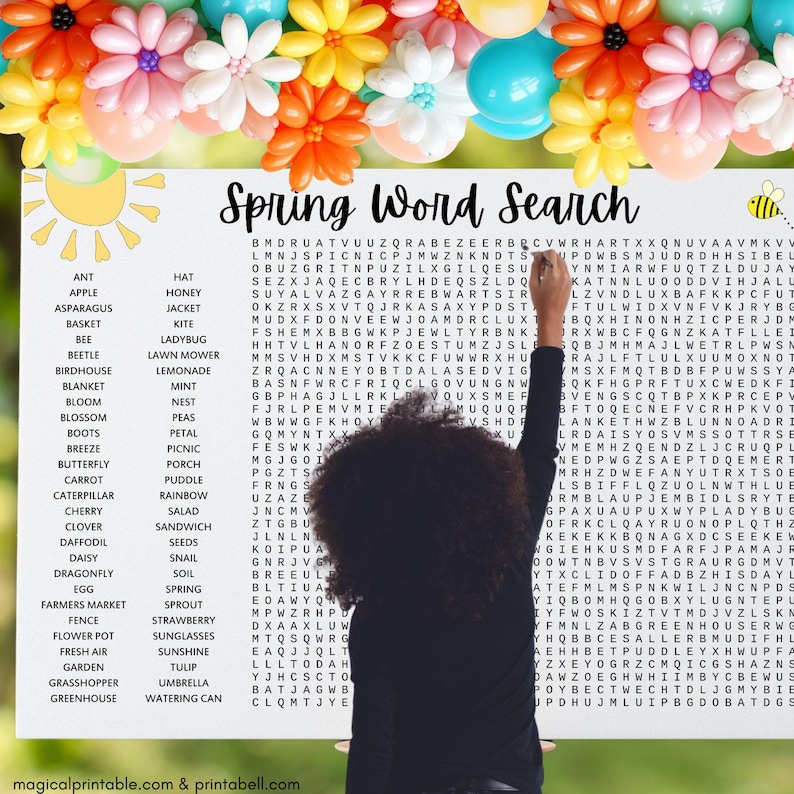 Giant Spring Word Search Game, Printable Springtime Word Search ...