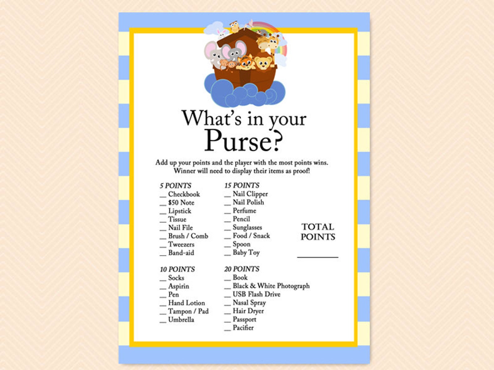 What's in Your Purse Purse Game What's in Your Bag | Etsy