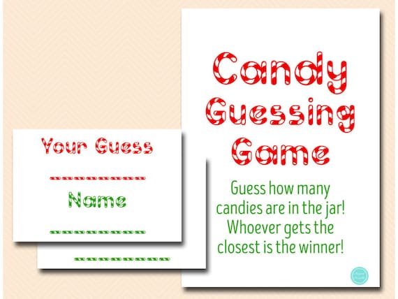 Christmas Candy Guessing Game Printable, Guess how many candies in Jar ...