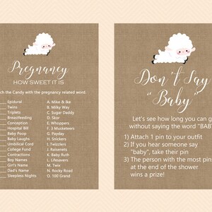 Lamb Baby Shower Games Package, Instant Download, Dont Say Baby, How ...