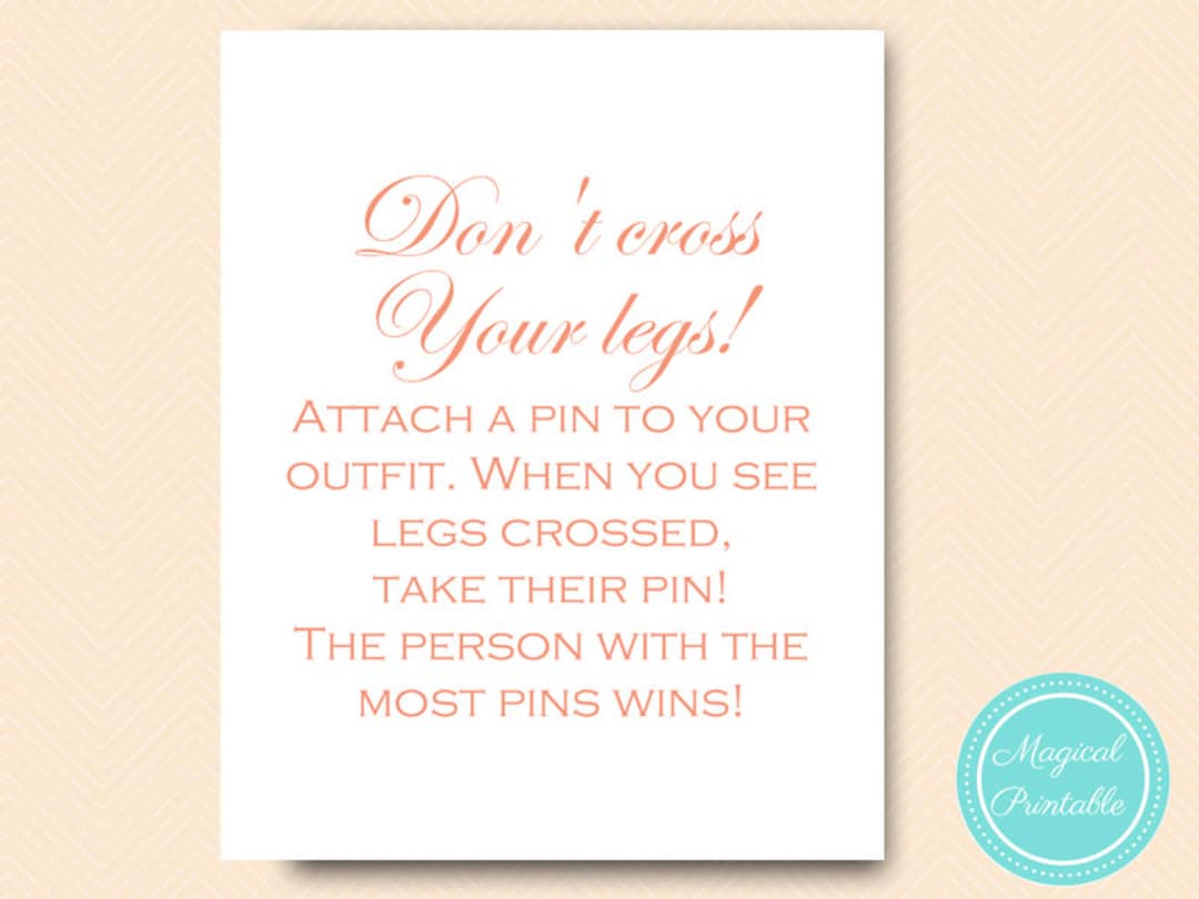 Don't Cross Your Legs Game, Clothespin Game, Take a Pin Game, Bridal ...