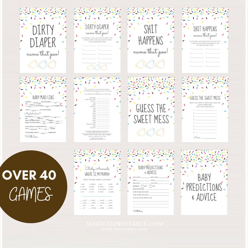 Over 40 Sprinkle Baby Shower Games Bundle, Baby Sprinkle Games ...
