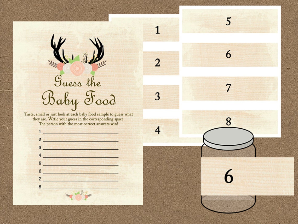 Baby Food Game Baby Food Jar Labels Sign Guess the Baby - Etsy