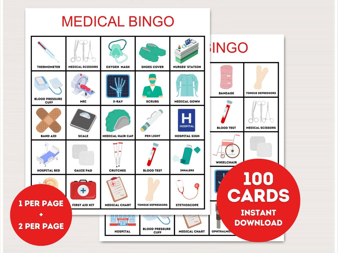Medical Bingo Cards, Nurse Bingo, Nurse Party Game, Medical Bingo Game ...