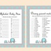 Blue Elephant Baby Shower Games Package, Baby Prediction and Advice ...