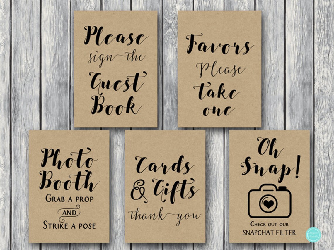 Rustic Bridal Shower Table Signs Bridal Shower Signs - Etsy