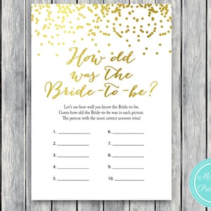 How Old Was the Bride, Guess the Age of the Bride, Photo Game, Gold ...