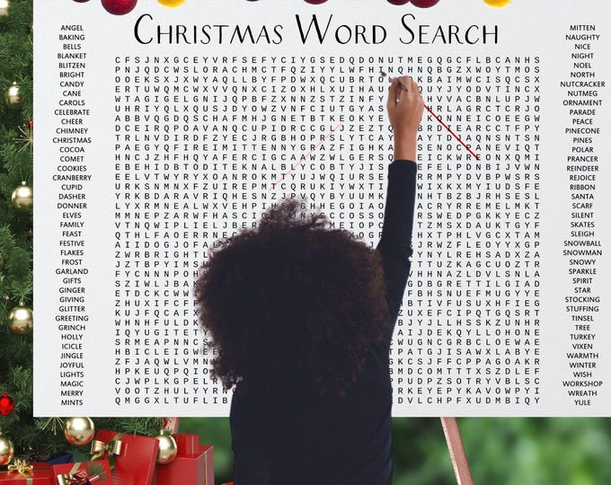 Giant Christmas Word Search, Christmas Game, Printable Xmas Word Search ...