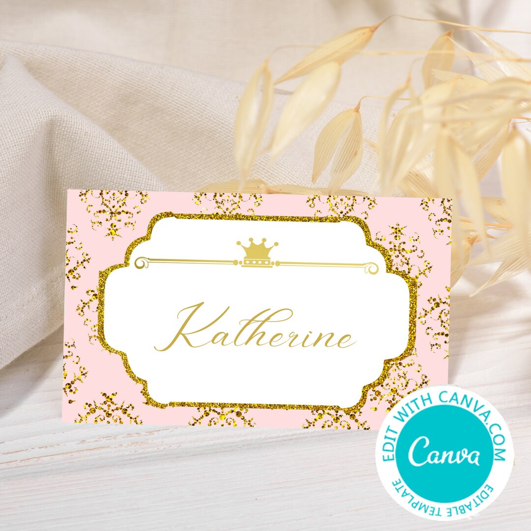Editable Princess Baby Shower Labels, Editable Food Label, Editable ...