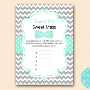 Sweet Mess, Guess the Sweet Mess, Dirty Diaper, Chocolate Bar Game, Boy ...