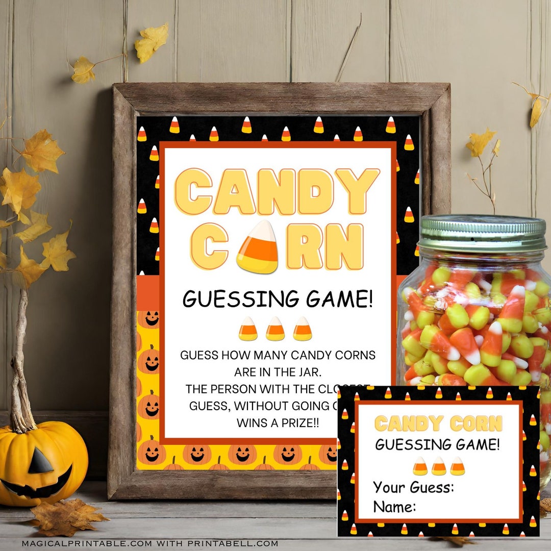 Candy Corn Guessing Game, Halloween Candy Corn Game, Halloween Party ...