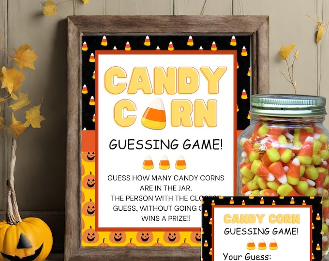 Candy Corn Guessing Game - Printable Halloween Party Game - Classroom ...
