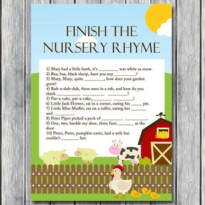 Farm Animals Baby Shower Games Printables, Gender Neutral, Farm Baby ...