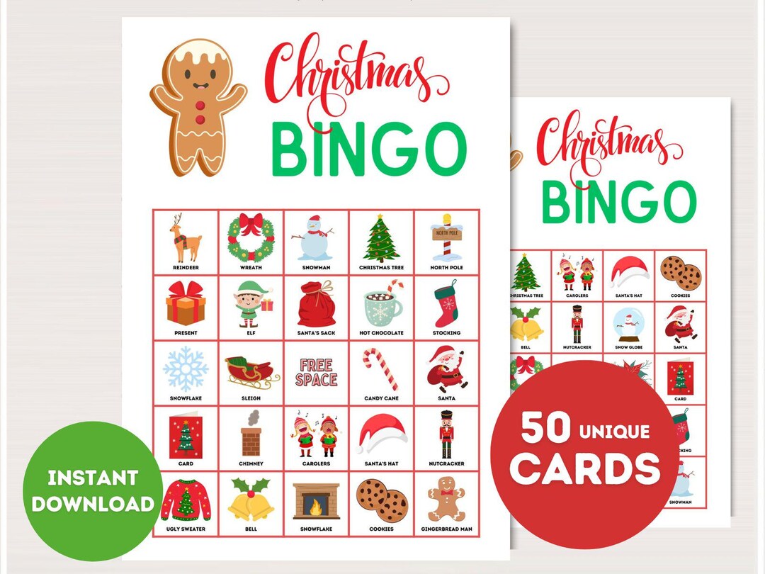 Christmas Bingo Cards, Printable Christmas Bingo, Christmas Party Game ...