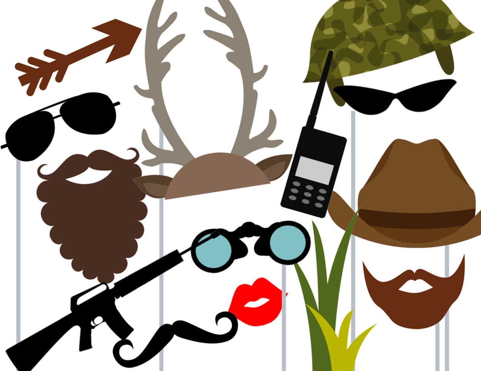 Print Yourself Camo, Hunter Photo Booth Party Props Tlc70 - Etsy