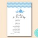 Blue Whale Baby Shower Games Printable, Boy Nautical Baby Shower Game ...