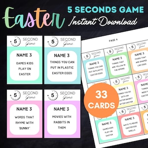 Easter 5-second Game, Fun Spring Games, Easter Party Games, Printable ...