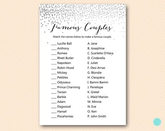 Famous couples game | Etsy
