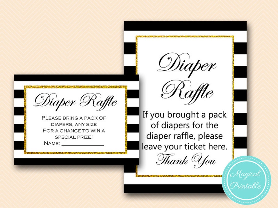 Diaper Raffle Ticket, Diaper Raffle Card, Diaper Raffle Printable ...