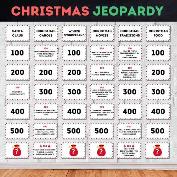 Christmas Jeapordy - Etsy