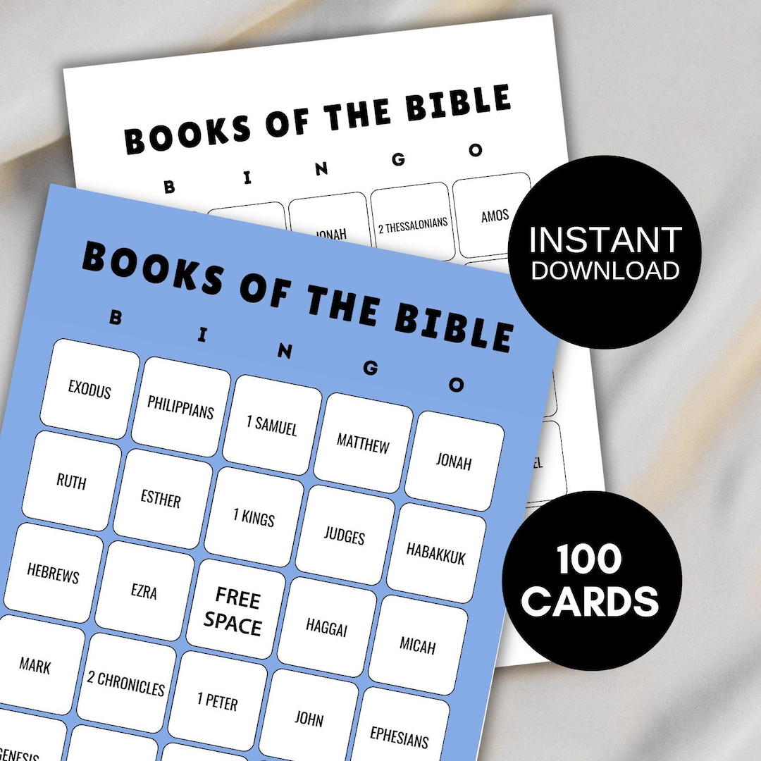 Books of the Bible Bingo, Bible Bingo, PDF, Bible Bingo Cards, Bible ...